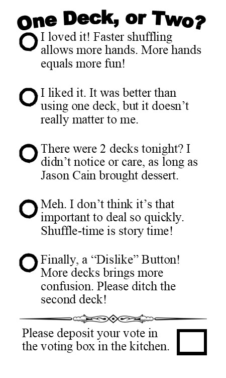 Playing with two decks | Poker Chip Forum