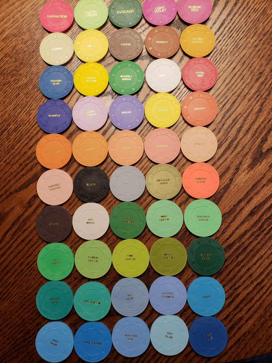 Sold - Complete 89 Chip Paulson Color Sample Set | Poker Chip Forum