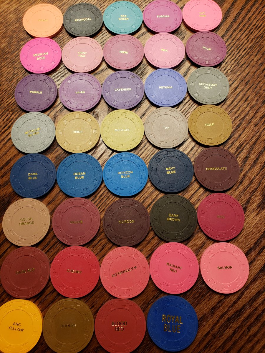 Sold - Complete 89 Chip Paulson Color Sample Set | Poker Chip Forum