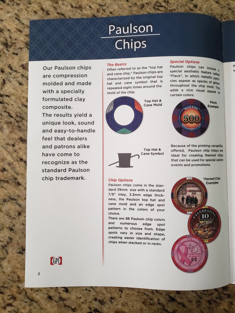 New GPI/Paulson Chip Manufacturer Catalog | Poker Chip Forum