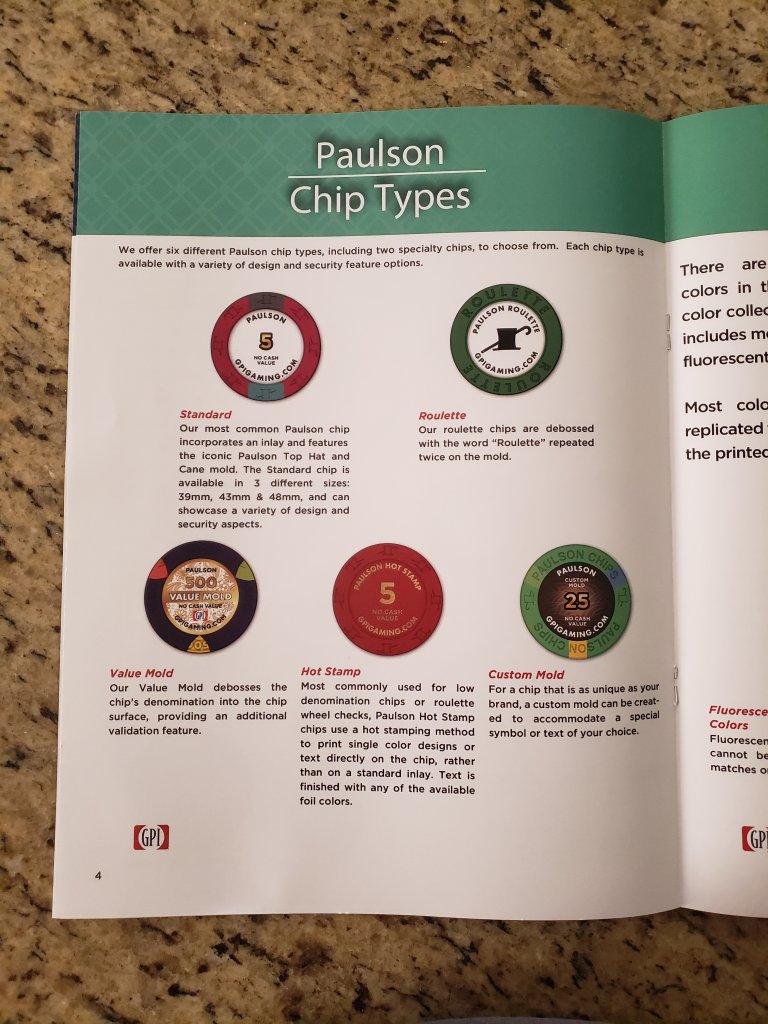 New GPI/Paulson Chip Manufacturer Catalog | Poker Chip Forum
