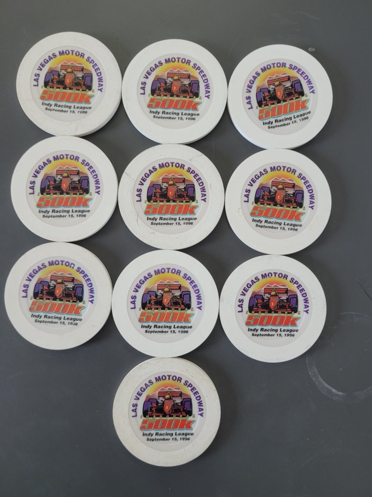 Sold - REDUCED 48mm x10 LV Speedway Promo chip | Poker Chip Forum