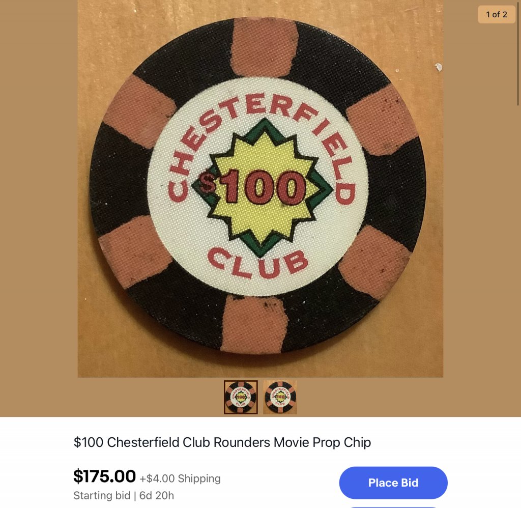 Not Mine - Rounders Prop - Chesterfield Club $100 chip | Poker Chip Forum