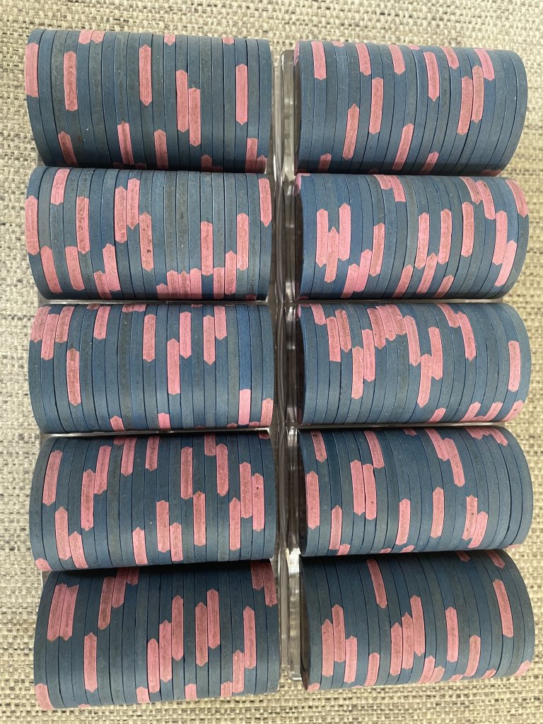 Sold - 120 sharp/square Seven Mile blue/pink $1's: great RHC frac ...