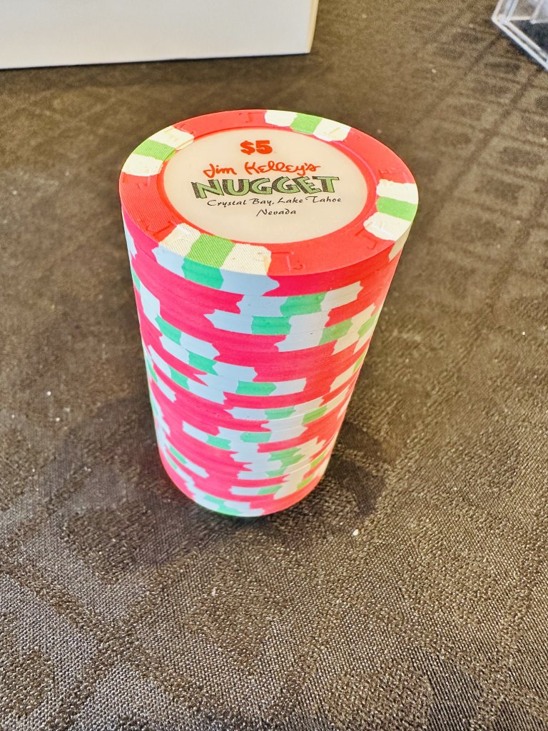 Sold - Radiant Red Jim Kelly's nugget $5 uncirculated. Rack | Poker ...