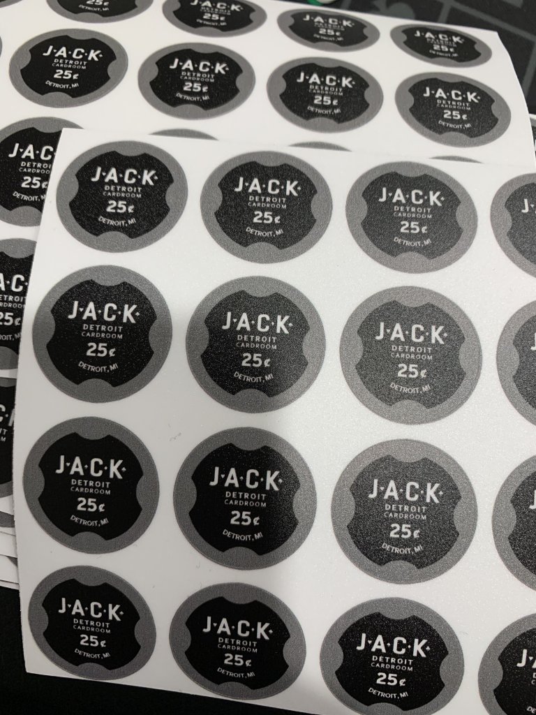 Sold - ABC JACK .25 cent Gray Labels | Poker Chip Forum