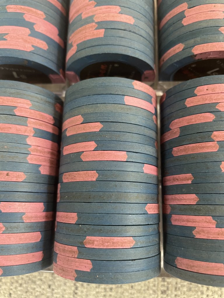 Sold - 120 sharp/square Seven Mile blue/pink $1's: great RHC frac ...