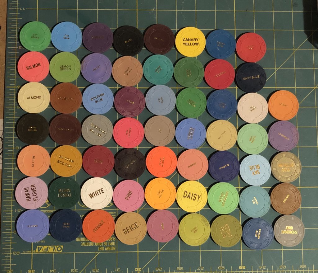 Sold - 61 Paulson Color Samples | Poker Chip Forum