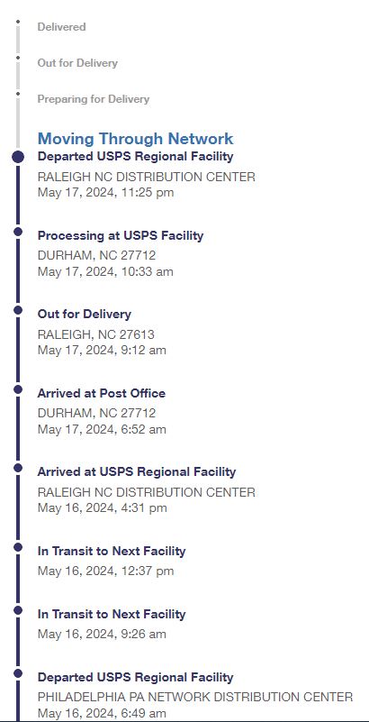Got to love USPS shipping routes | Poker Chip Forum