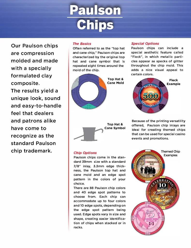 GPI/Paulson 2025 Dice and Chips Brochure | Poker Chip Forum
