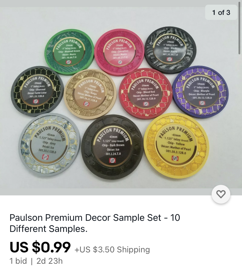 Not Mine - Decor ring paulson sample set | Poker Chip Forum