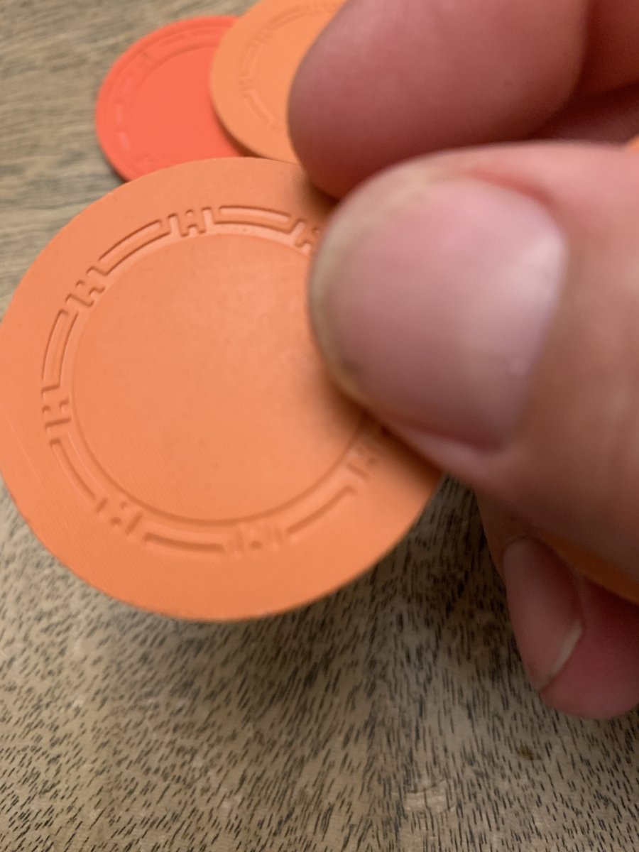 For Sale - 195 H-Mold Day-GLO Peach blanks fracs | Poker Chip Forum