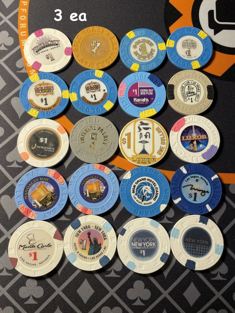 Canceled - Various $1 singles and more $3 $5 $7 ea | Poker Chip Forum