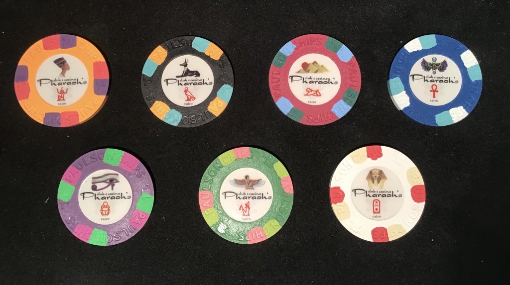 For Sale - LAST DANCE! Pharaoh's Paulson Chips SAMPLE SET 7 pc. NEW NCV ...