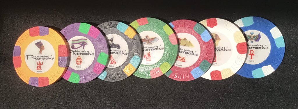 For Sale - LAST DANCE! Pharaoh's Paulson Chips SAMPLE SET 7 pc. NEW NCV ...
