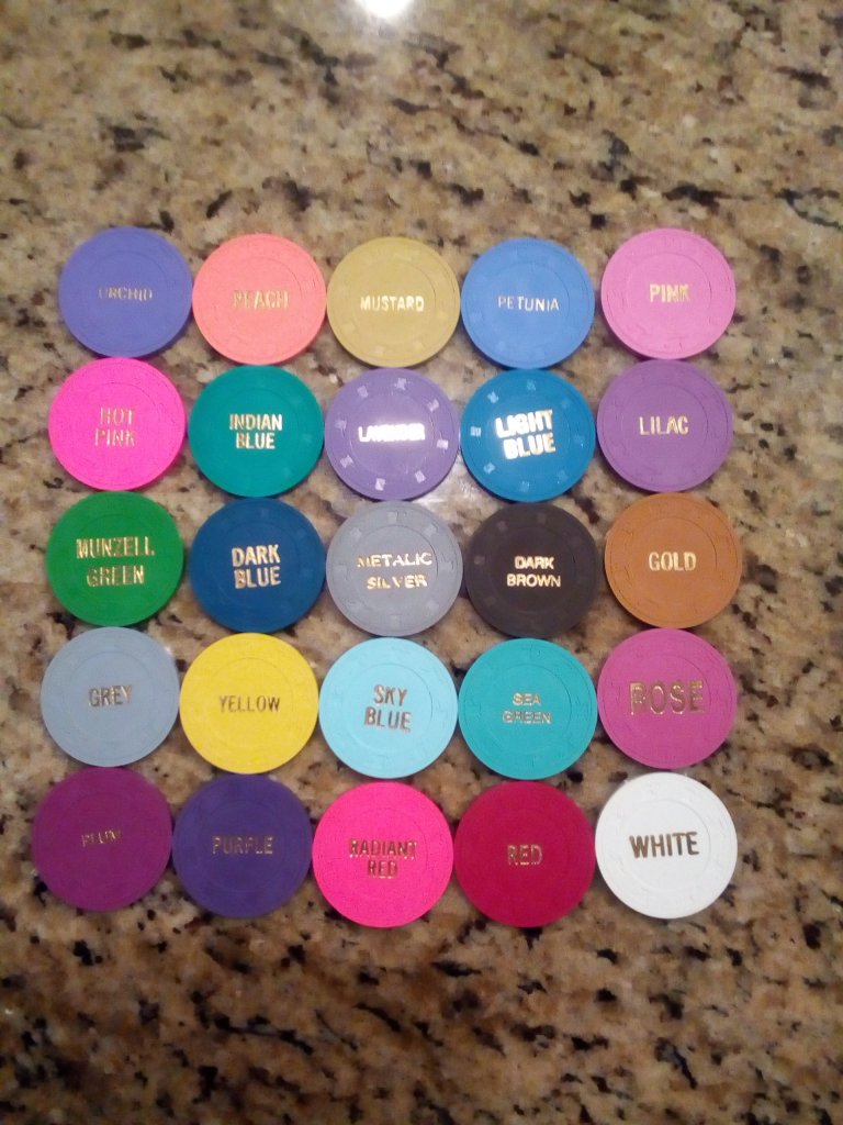 Sold - 69 Paulson Color Sample Set with Royal Blue | Poker Chip Forum