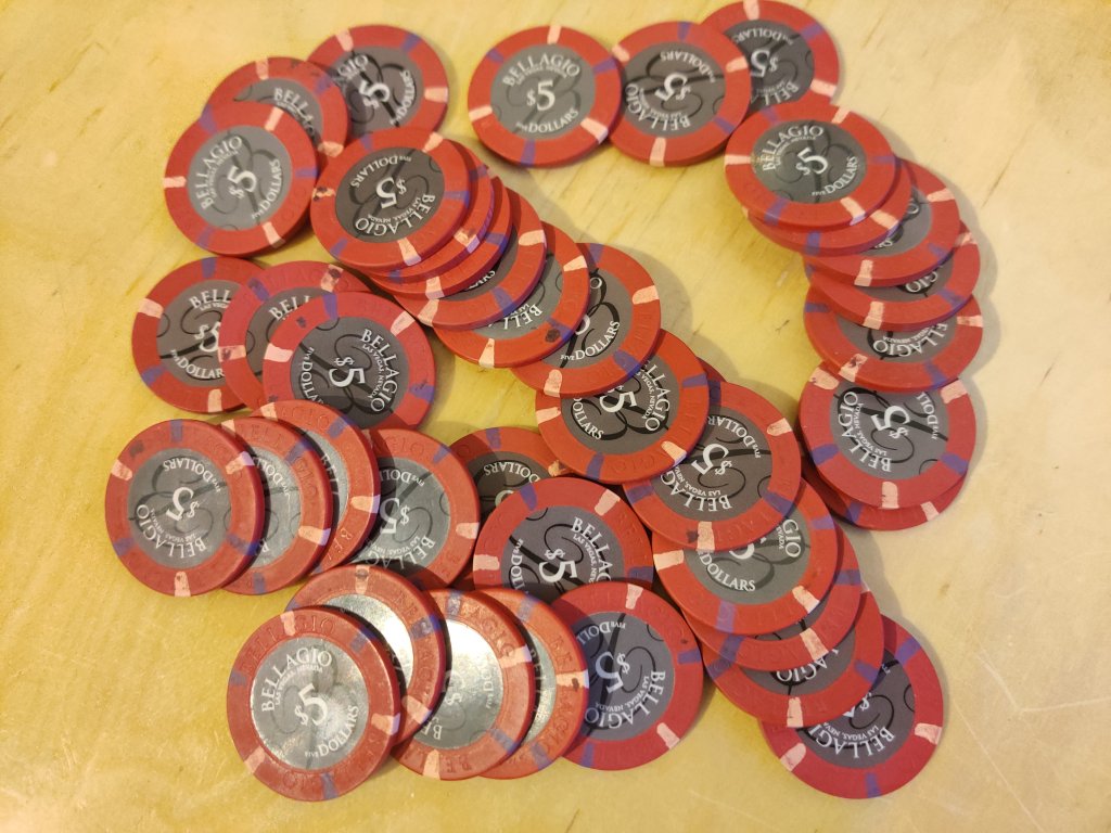 Canceled - Bellagio 5$ live chips 550 shipped | Poker Chip Forum