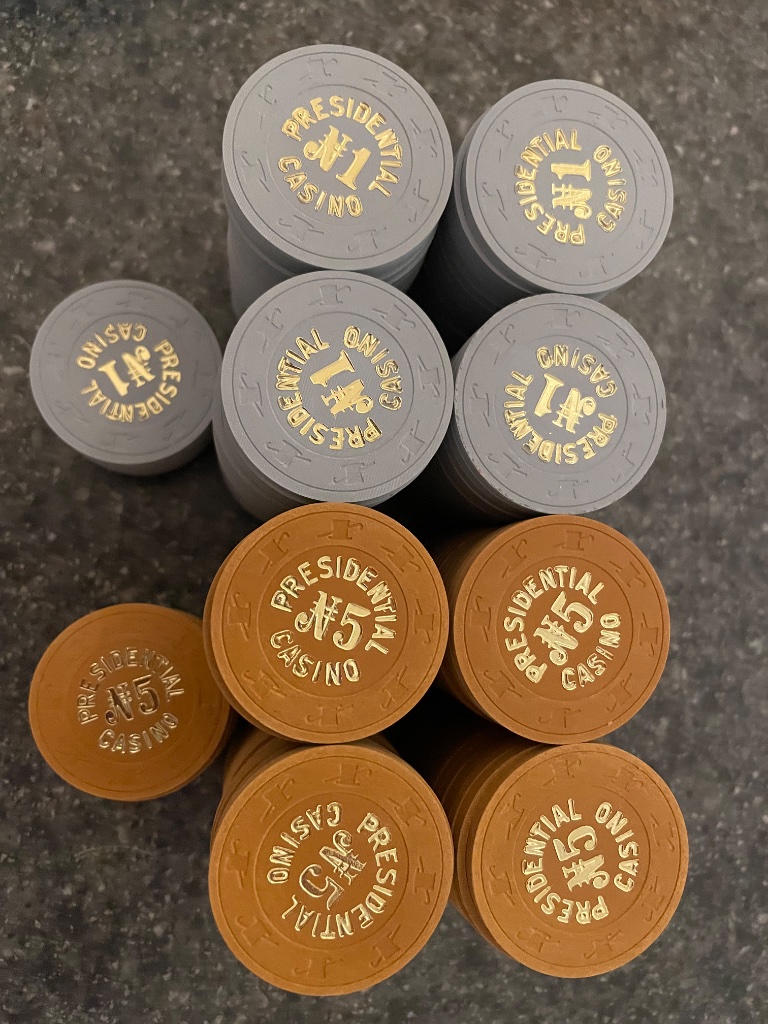Sold - Presidential 1 and 5 chips | Poker Chip Forum