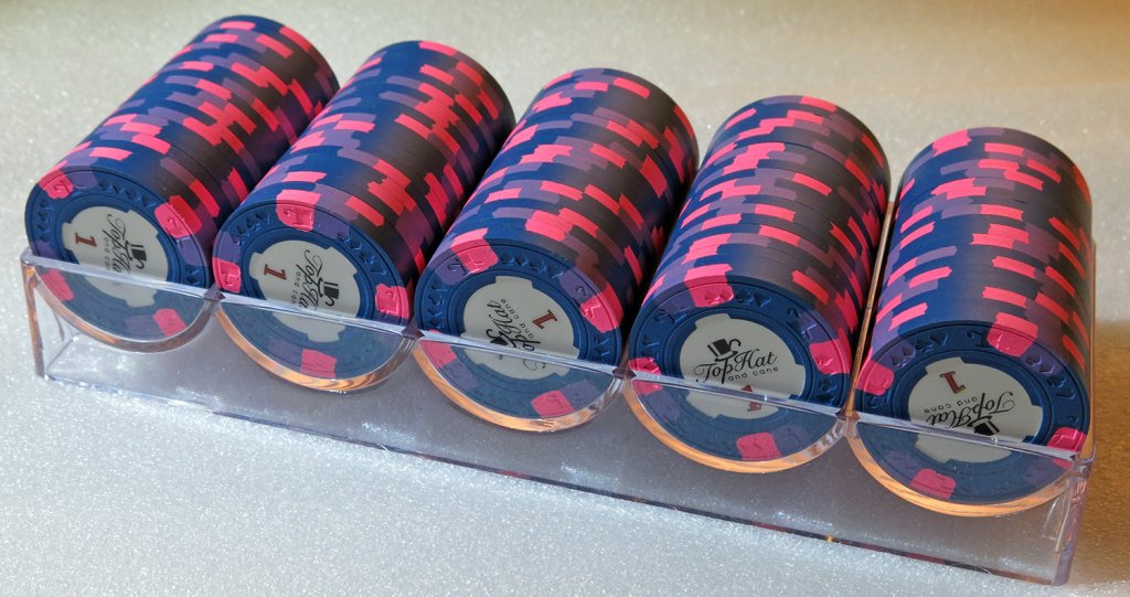 Sold - Paulson WTHC 1’s (blue & pink) • 1 rack | Poker Chip Forum