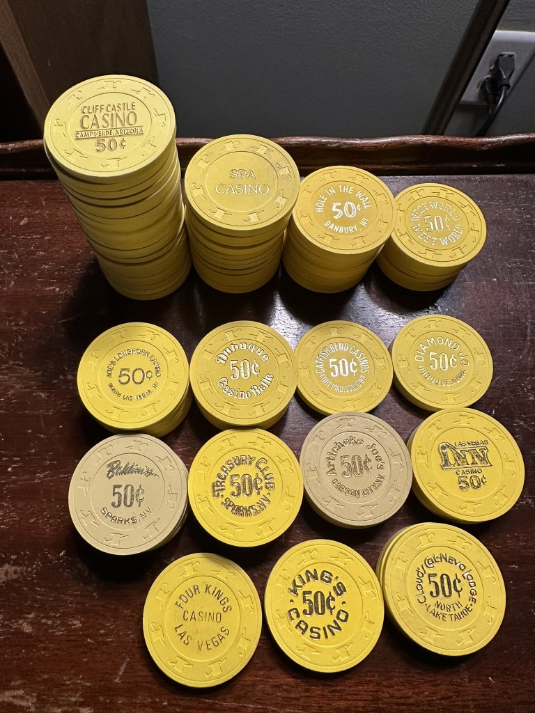 Canceled - Solid yellow / mustard 50c hot stamped THC chips - I will ...