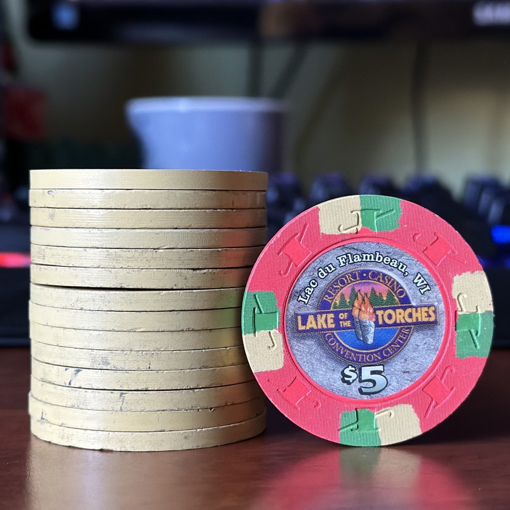 SOLD - Oversized 43mm & Baccarat Chips - MGM, Caesars, Lake of Torches ...