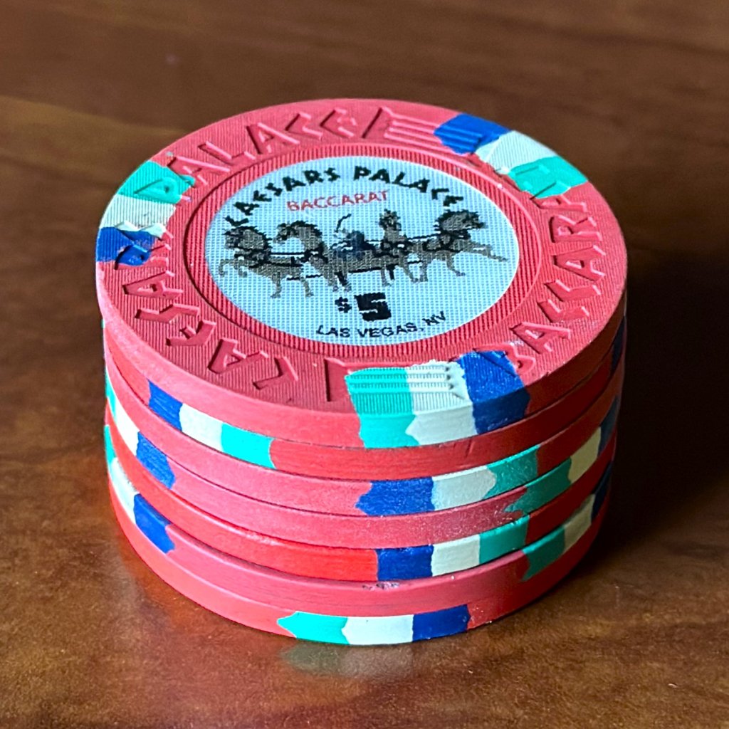 SOLD - Oversized 43mm & Baccarat Chips - MGM, Caesars, Lake of Torches ...