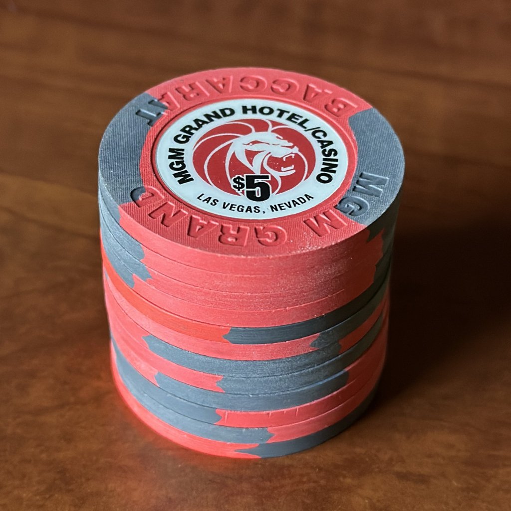SOLD - Oversized 43mm & Baccarat Chips - MGM, Caesars, Lake of Torches ...