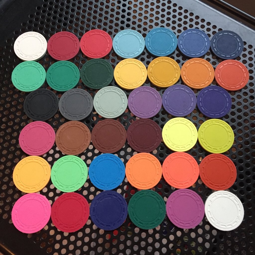 Sold - CPC Blank 39mm Color Sample Set - 38 Chips (A-Crest Mold ...