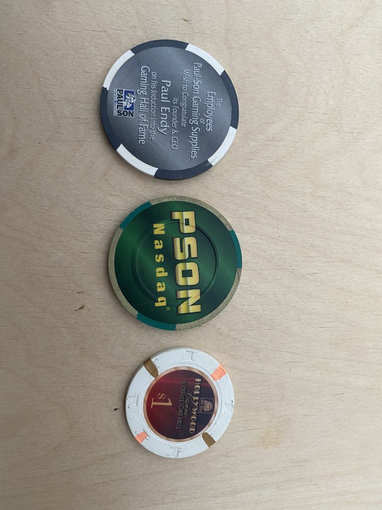 Sold - Big Paulson Chips and a Small Paulson Chip for Scale | Poker ...