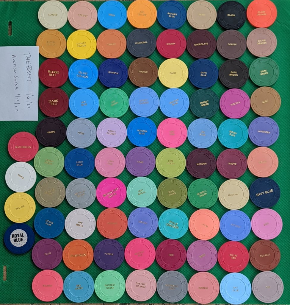Sold - Paulson Color Sample Set 83 + 1 (24 Hour Auction) | Poker Chip Forum