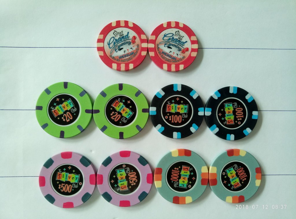 Silver Club Cash Chips - High Denom. Order Mock-Ups | Poker Chip Forum